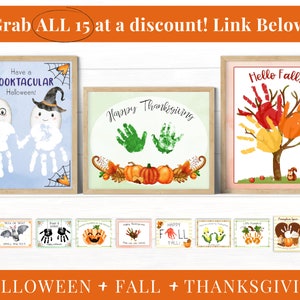 Halloween Printable Set for Kids, Preschool Handprint Crafts Bundle ...