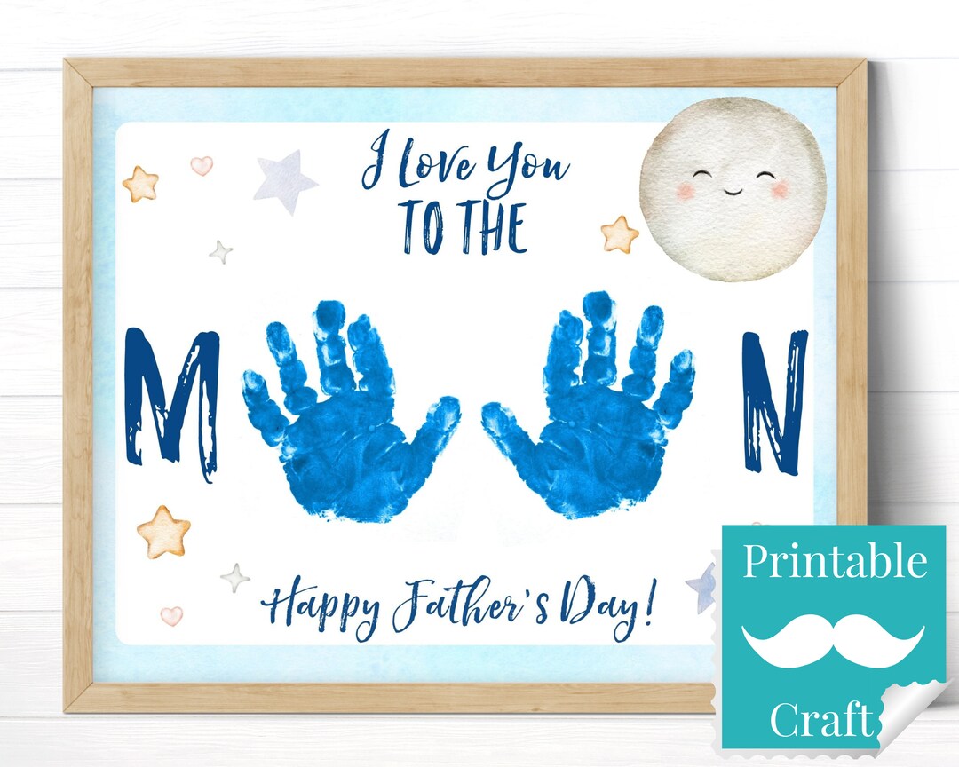 Handprint Art for Dad or Grandpa, Father's Day Gift From Son or ...