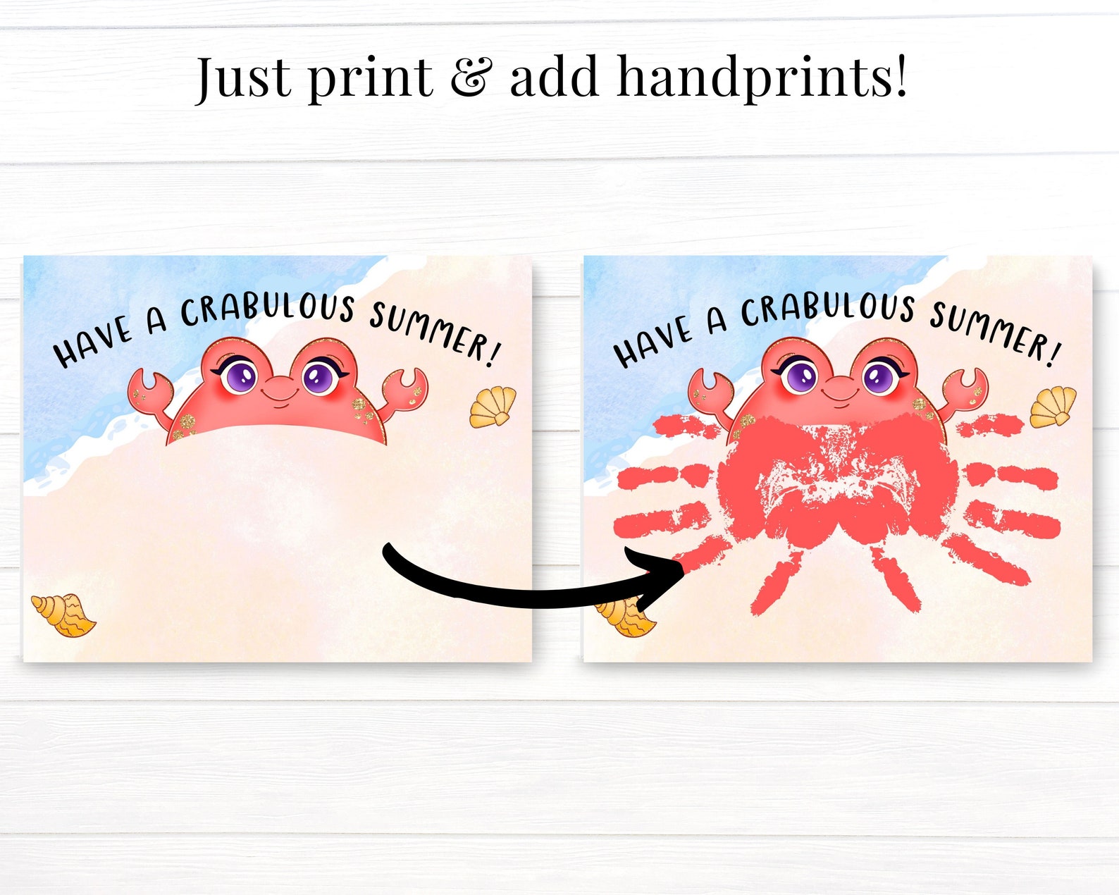 Summer Crab Handprint Craft for Preschool or Daycare Toddler - Etsy