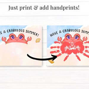 Summer Crab Handprint Craft for Preschool or Daycare, Toddler Painting ...
