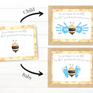 Grandparent Gifts, Personalized Handprint Gift From Toddler or Baby ...