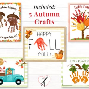 Fall Handprint Crafts Bundle, Preschool Printable Set, Easy Toddler Art ...