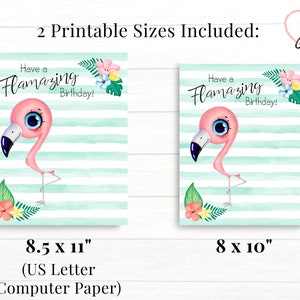 Flamingo Birthday Gift, Handprint Art Personalized Birthday Card ...