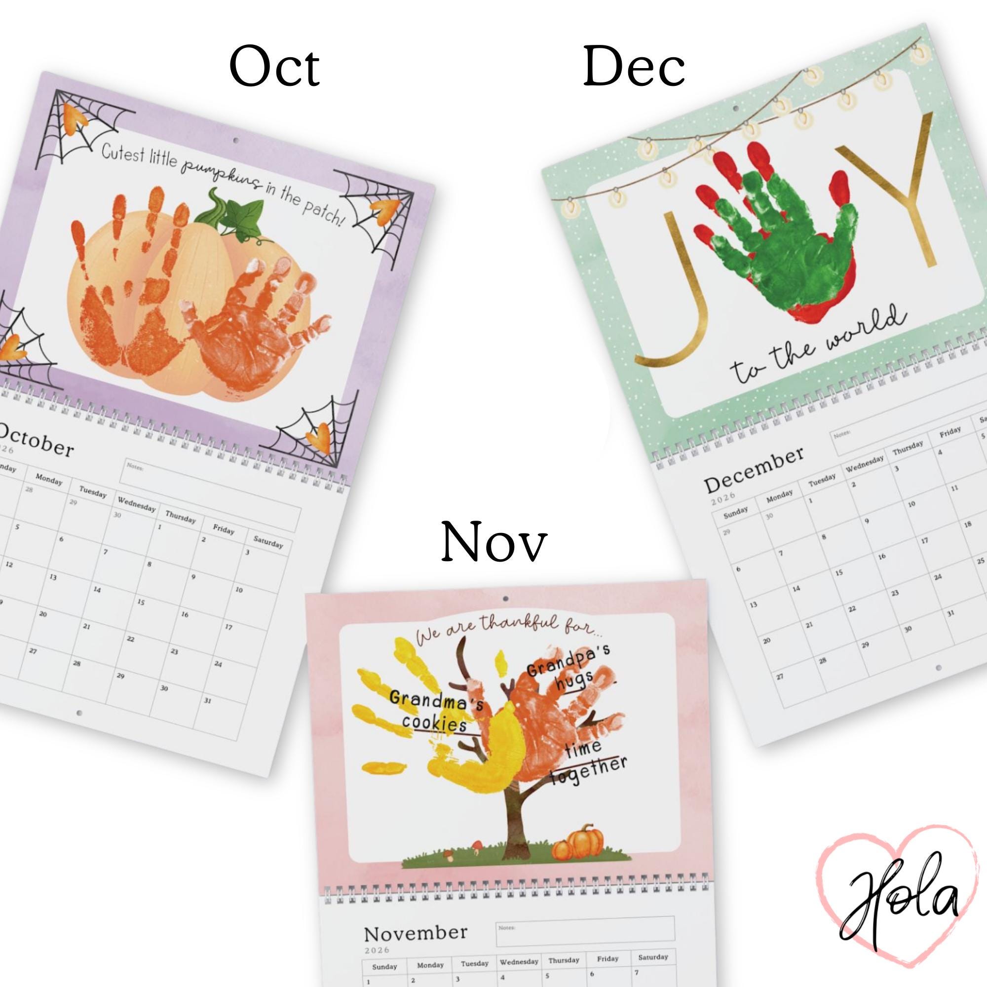 2026 Grandparents Handprint Calendar, Christmas Gifts for Grandma and ...
