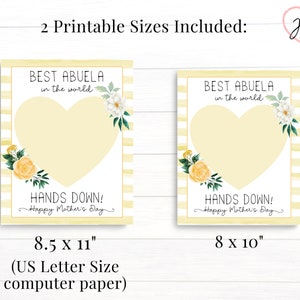 Abuela Mother’s Day Gift, Handprint Art for Grandma in Spanish ...