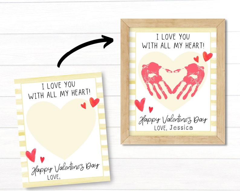 Preschool Valentine Card i Love You With All My | Etsy