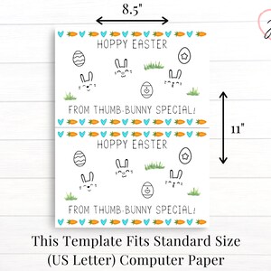 Easter Thumbprint Activity, Easter Sunday Cards for Grandparents, Hoppy ...