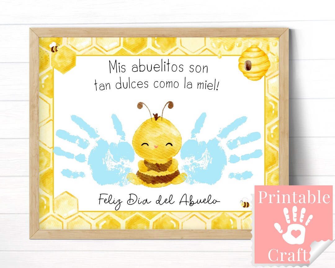 Spanish Grandparents Day Personalized Card, Printable Handprint Art ...