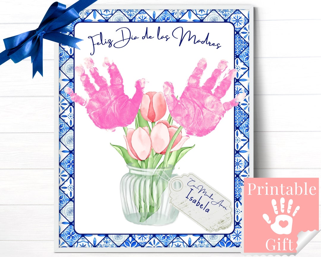 Feliz Dia De Las Madres, Spanish Mothers Day Gift, Kids Handprint ...