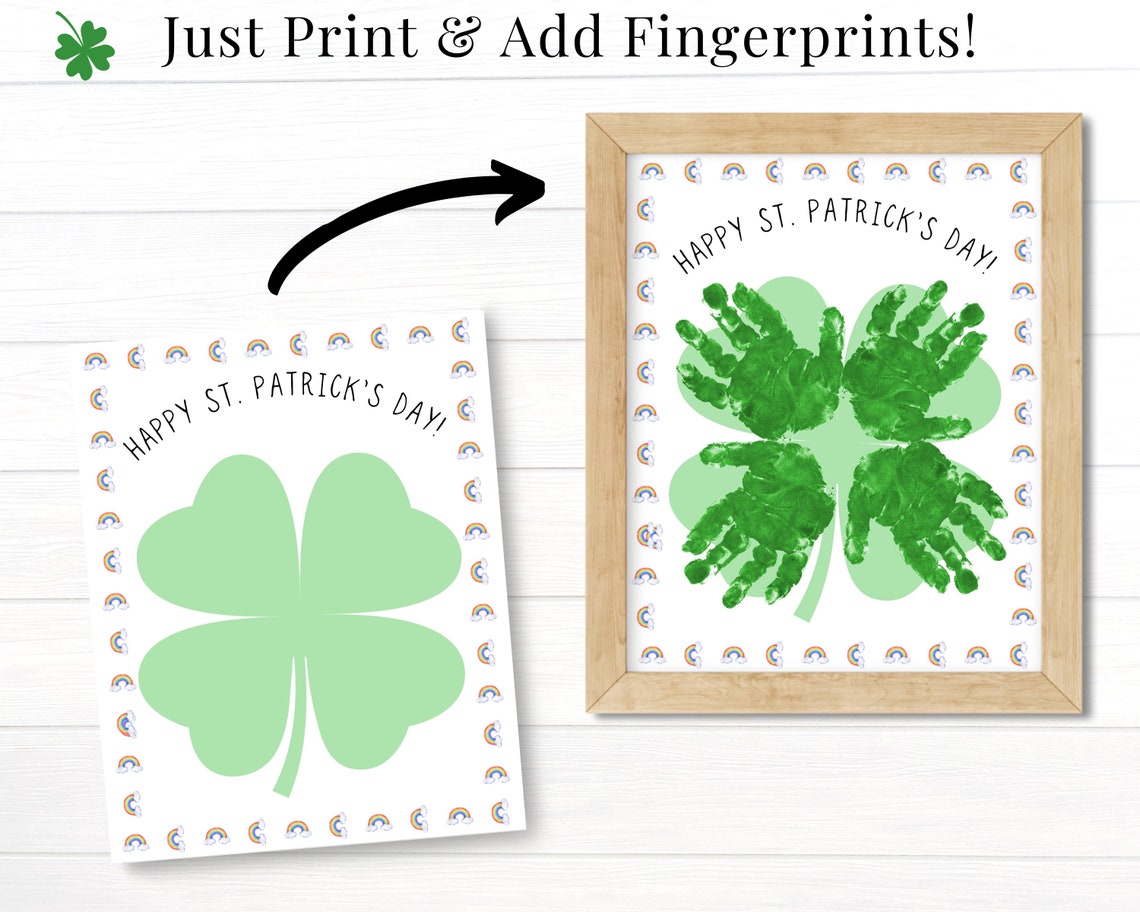 Shamrock Handprint Craft Preschool or Daycare Paint Activity | Etsy