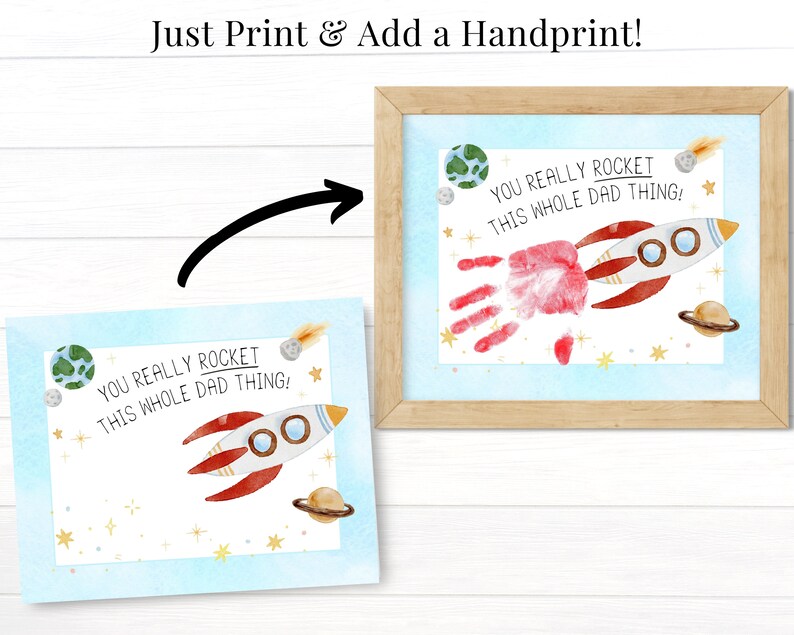 First Fathers Day Gift From Baby Handprint Footprint Card - Etsy