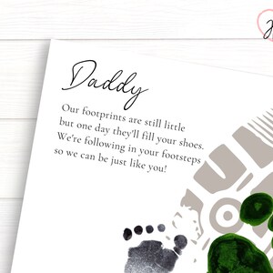 2 Kids Gift for Daddy, Footprint Art Craft, Poem Print Card, Happy ...