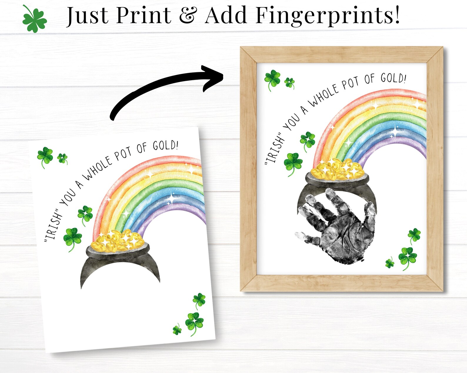Pot of Gold Rainbow Handprint Art for St. Patrick's Day | Etsy