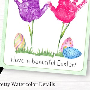 Handprint Art Easter April Flowers for Mom Spring and Easter - Etsy