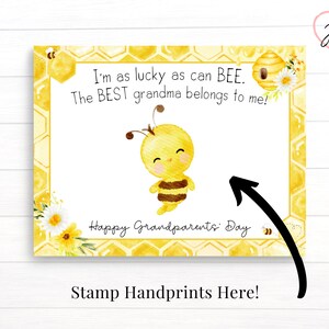 Best Grandma Gift Personalized, Grandparents Day Handprint Craft, Bee ...