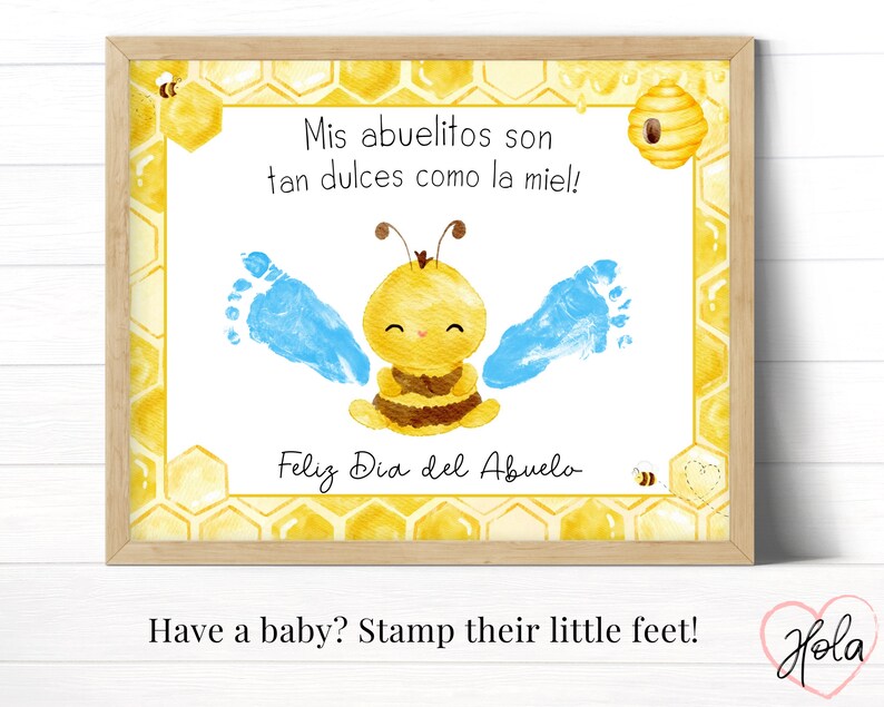 Spanish Grandparents Day Personalized Card, Printable Handprint Art ...