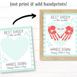 Father’s Day Gift Handprint Keepsake, Preschool Toddler Art From Kids ...