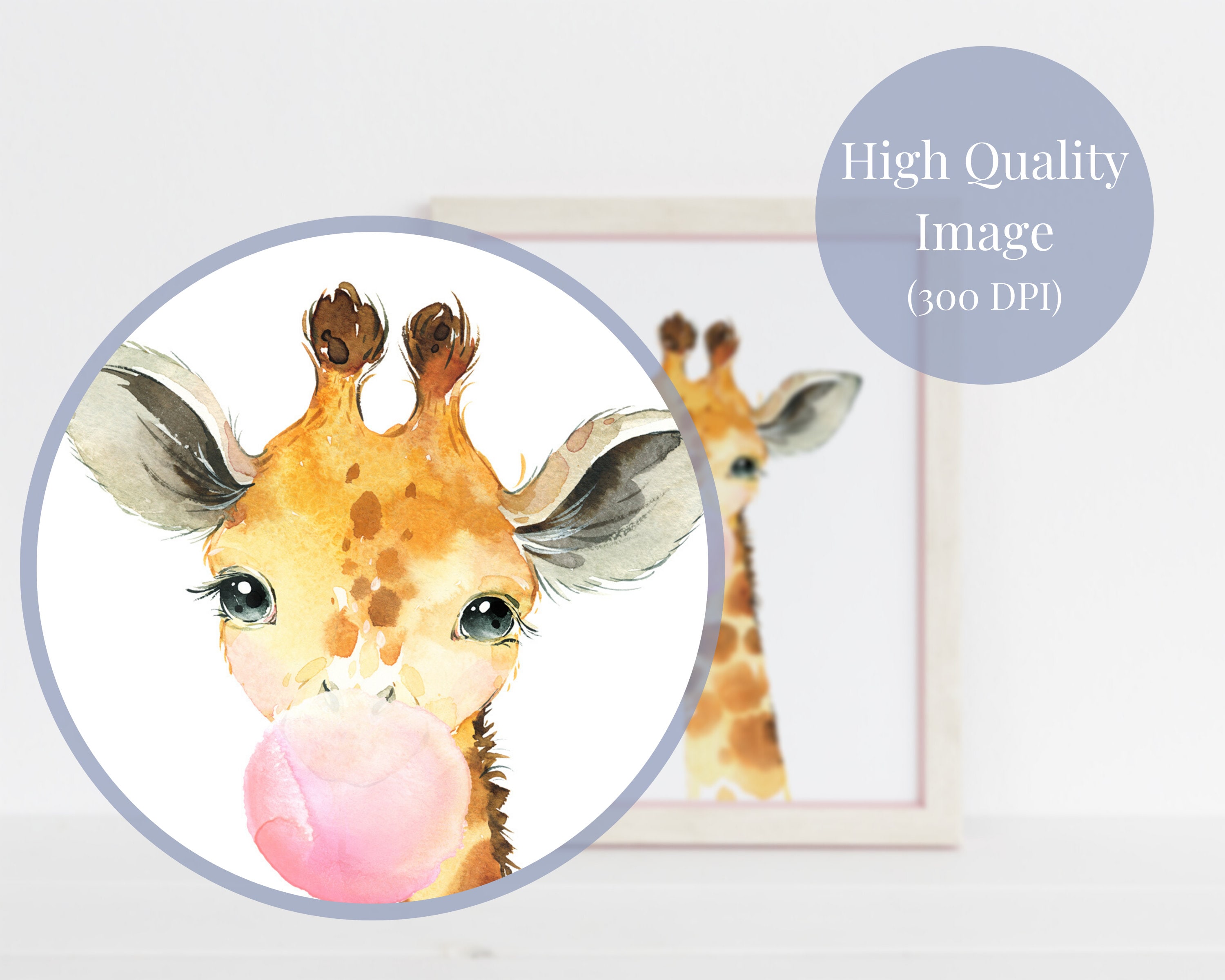 Cute Giraffe Watercolor Painting Play Room Wall Art Giraffe - Etsy