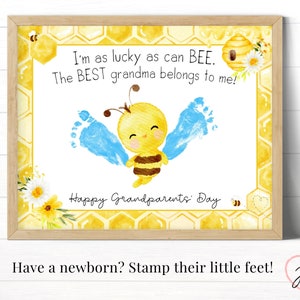 Best Grandma Gift Personalized, Grandparents Day Handprint Craft, Bee ...