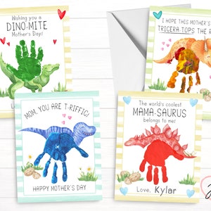 Dinosaur Mothers Day Printable Set, Mother Day Cards for Kids, Toddler ...
