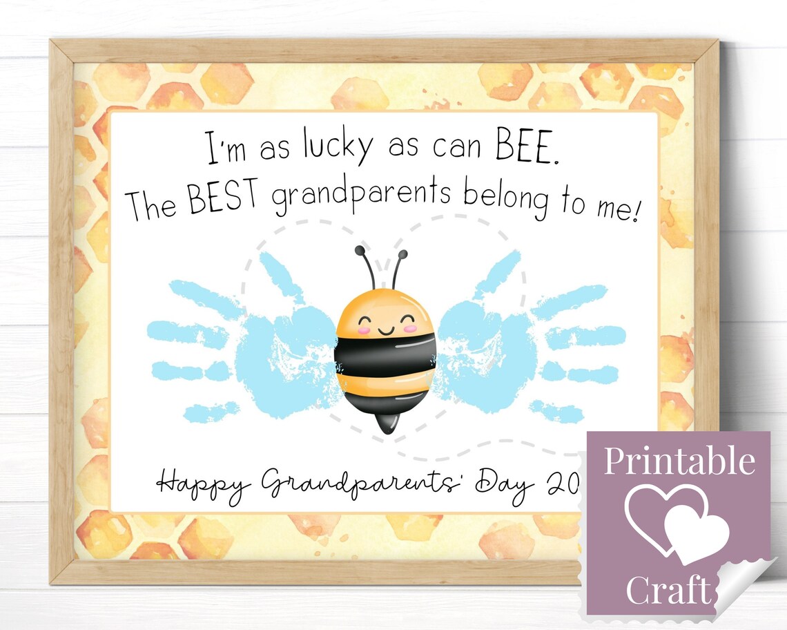 Grandparents Day Personalized Card Printable Gift Handprint | Etsy