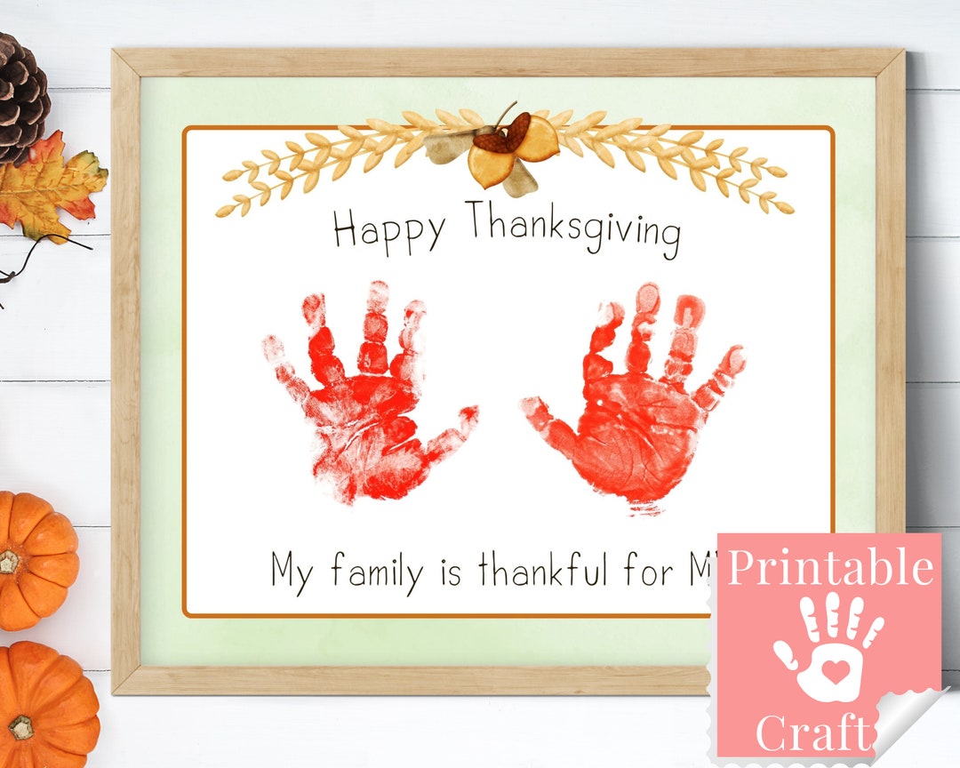 Handprint Thanksgiving Card, Craft Activity for Kids, Keepsake for Baby ...