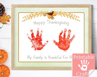 Thanksgiving Handprint Art DIY Kid Craft Handprint Keepsake - Etsy