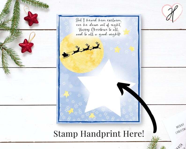 Christmas Printables for Kids Wall Art, Hand Print Art Cards for ...