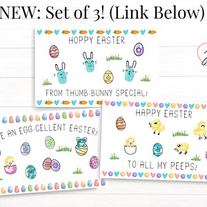 Easter Thumbprint Activity, Easter Sunday Cards for Grandparents, Hoppy ...