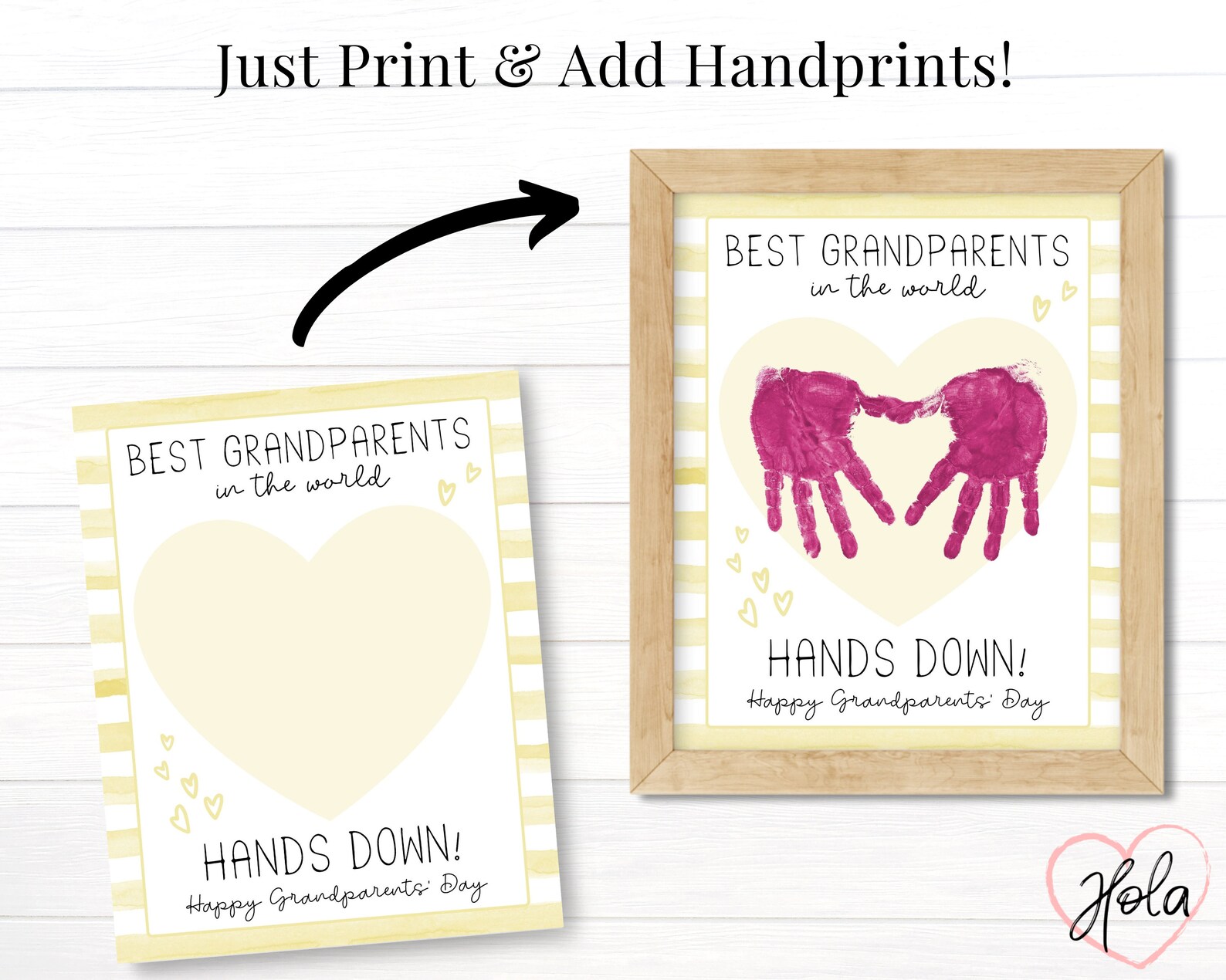 Grandparent Day Gift DIY Handprint Template Printable Wall - Etsy