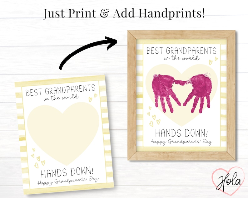 Grandparent Day Gift DIY Handprint Template Printable Wall - Etsy