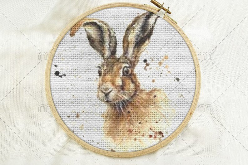 Modern, Hare, Rabbit, Bunny, Animal Art, Cross Stitch Pattern, PDF ...