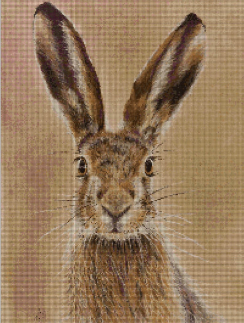 Modern, Hare, Rabbit, Bunny, Animal Art, Portrait, Cross Stitch Pattern ...