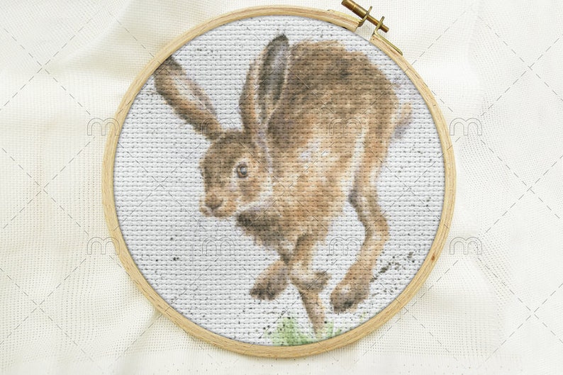 Modern Hare, Rabbit, Bunny, Cross Stitch Pattern, Animal Art, PDF ...