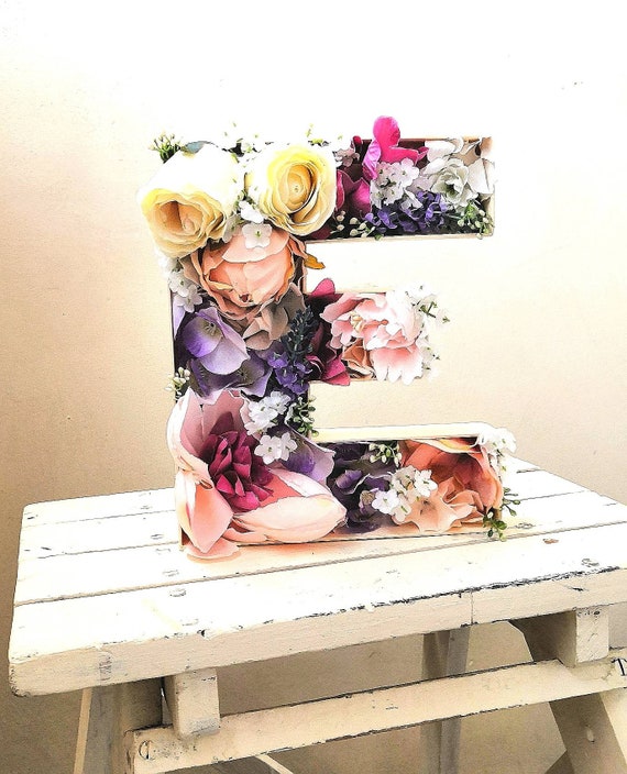Flower filled letters personalised gift bridesmaid gift or | Etsy