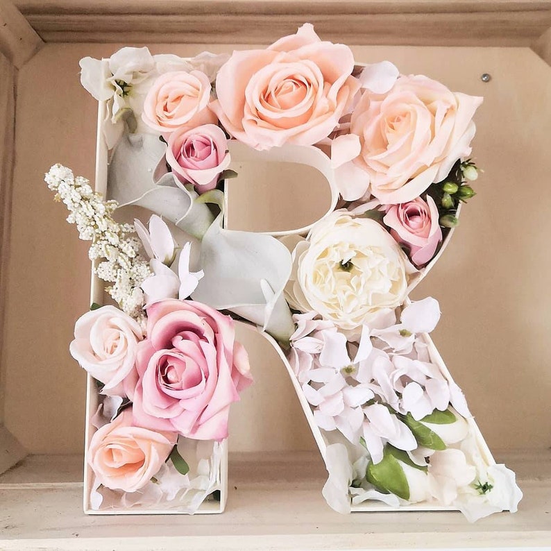 Flower filled letters personalised gift bridesmaid gift or | Etsy