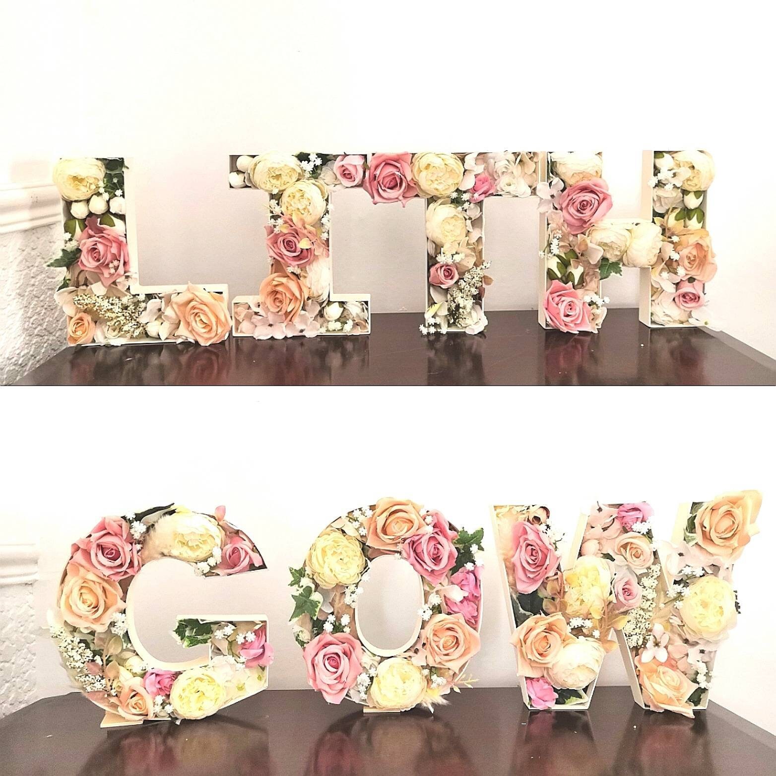 Flower Filled Letters Personalised Gift Bridesmaid Gift or - Etsy UK