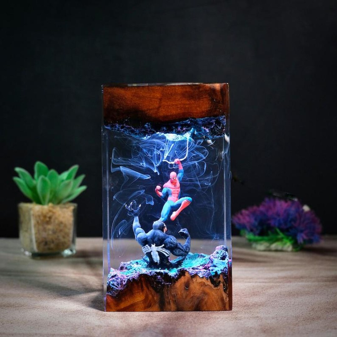 Personalized Super Hero Night Light Custom Hero Resin Lamp Figure ...