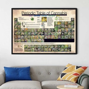Marijuana Knowledge Poster, Periodic Table of Cannabis Poster, Pot Head ...