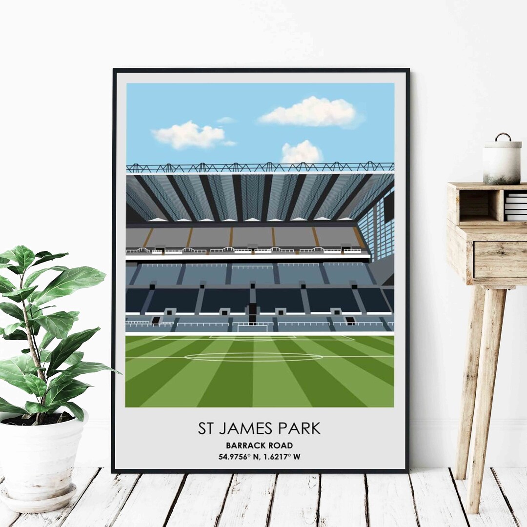 St. James' Stadium Print, Newcastle Football Print Gift, Football ...