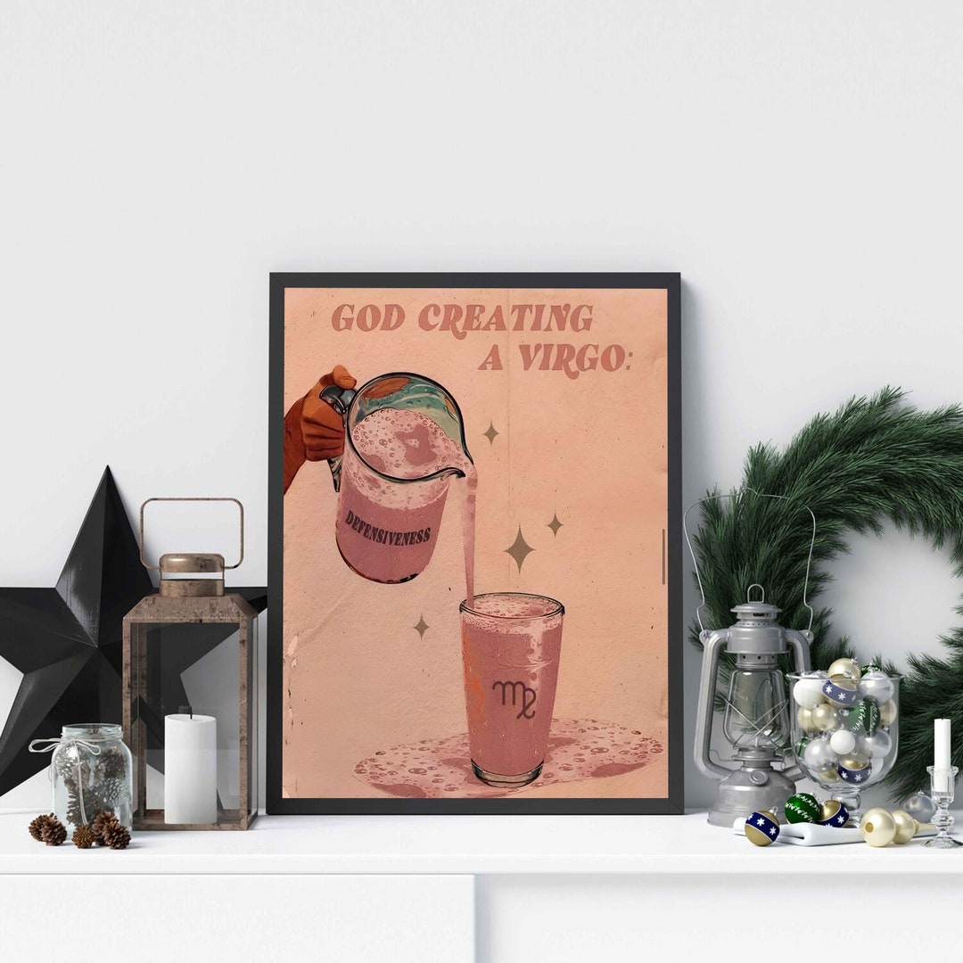 God Creating A Virgo Zodiac Astrology Vintage Poster, Virgo Zodiac ...