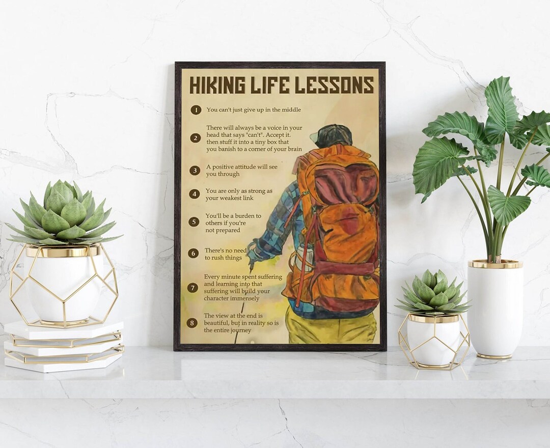Wandern Life Lessons Poster, Wandern Vintage Poster, Wandern Liebhaber ...