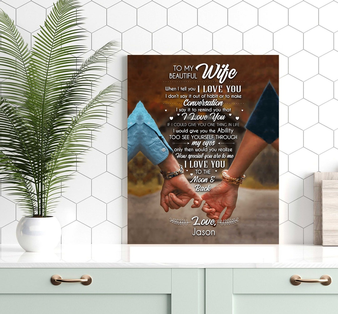 Personalized Couple Canvas To My Wife Canvas Custom Couple Canvas