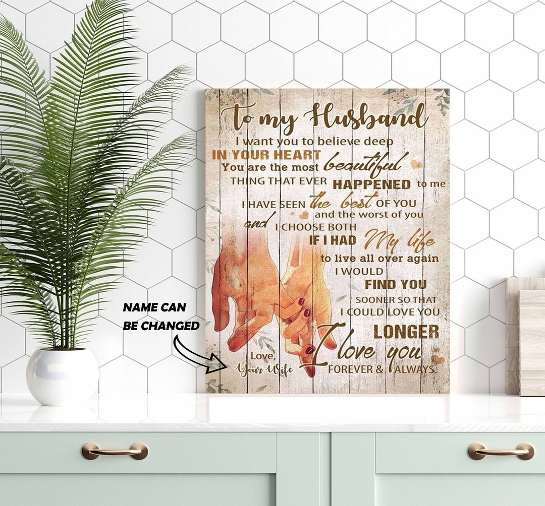 Personalized Romantic Couple Canvas, Custom to My Husband Canvas ...