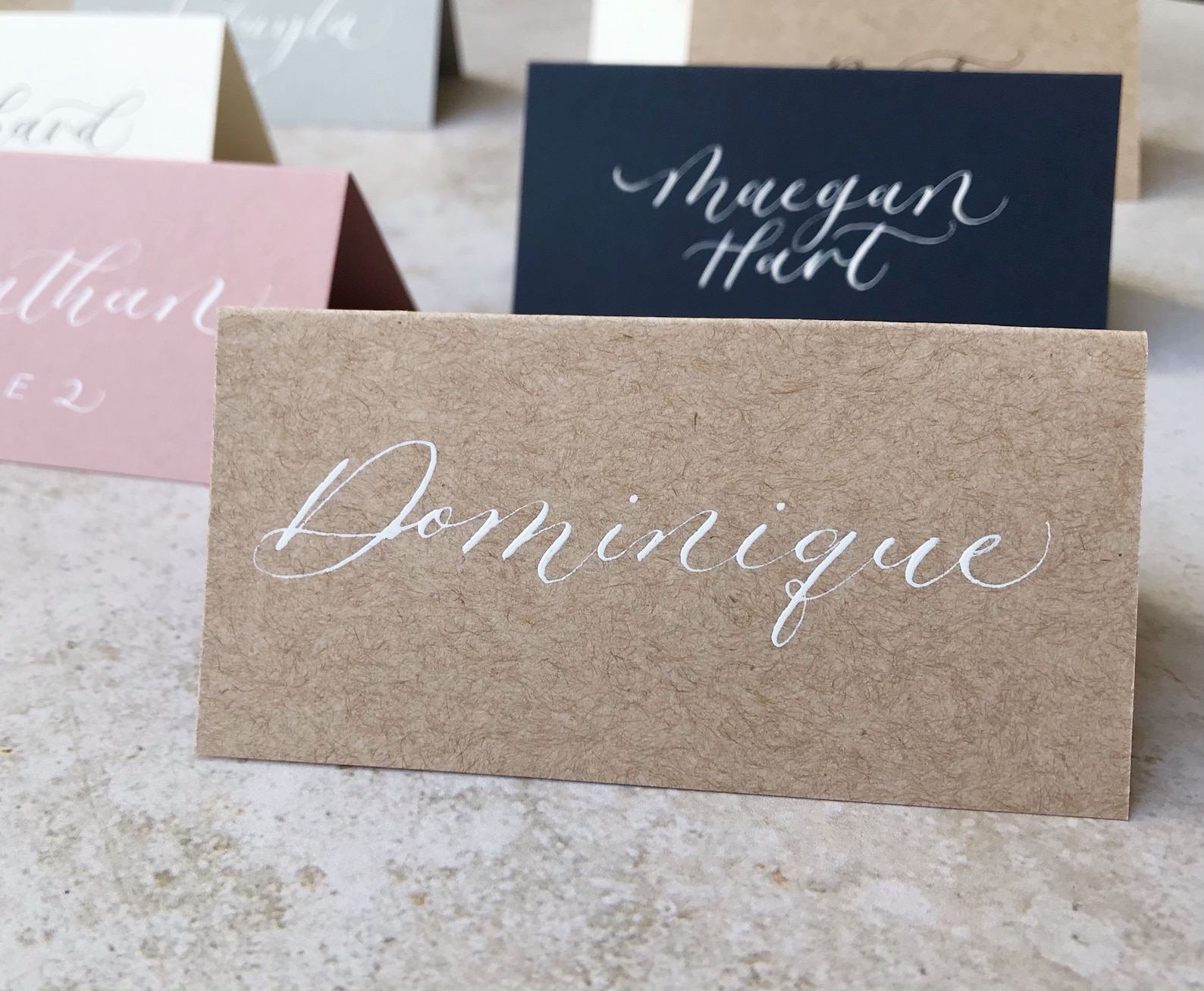 Calligraphy Place Cards | Tented Place Cards | Hand Lettered Place ...