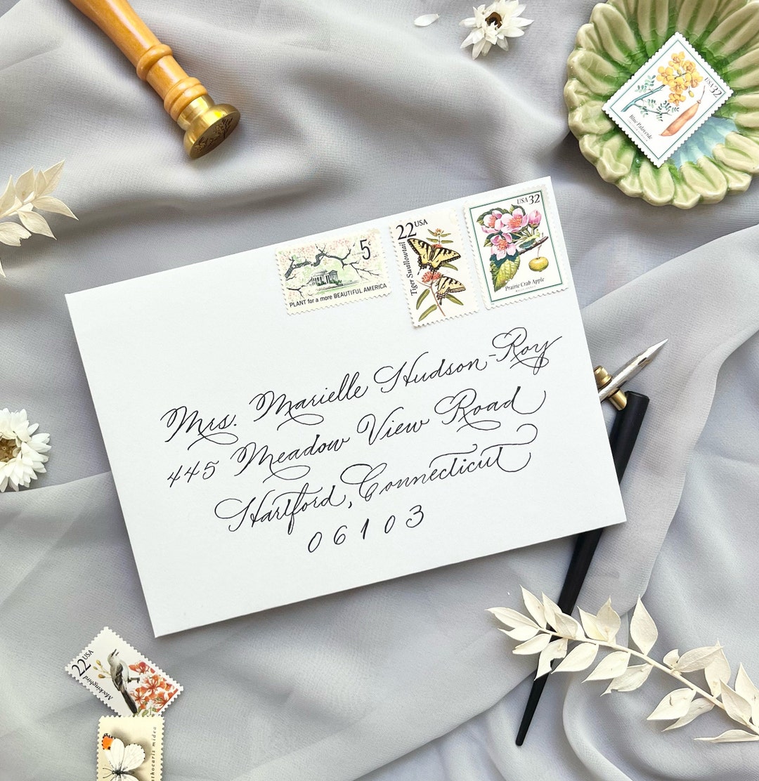 Flat Lay Envelope Addressing | Calligraphy Envelopes | Handwritten ...