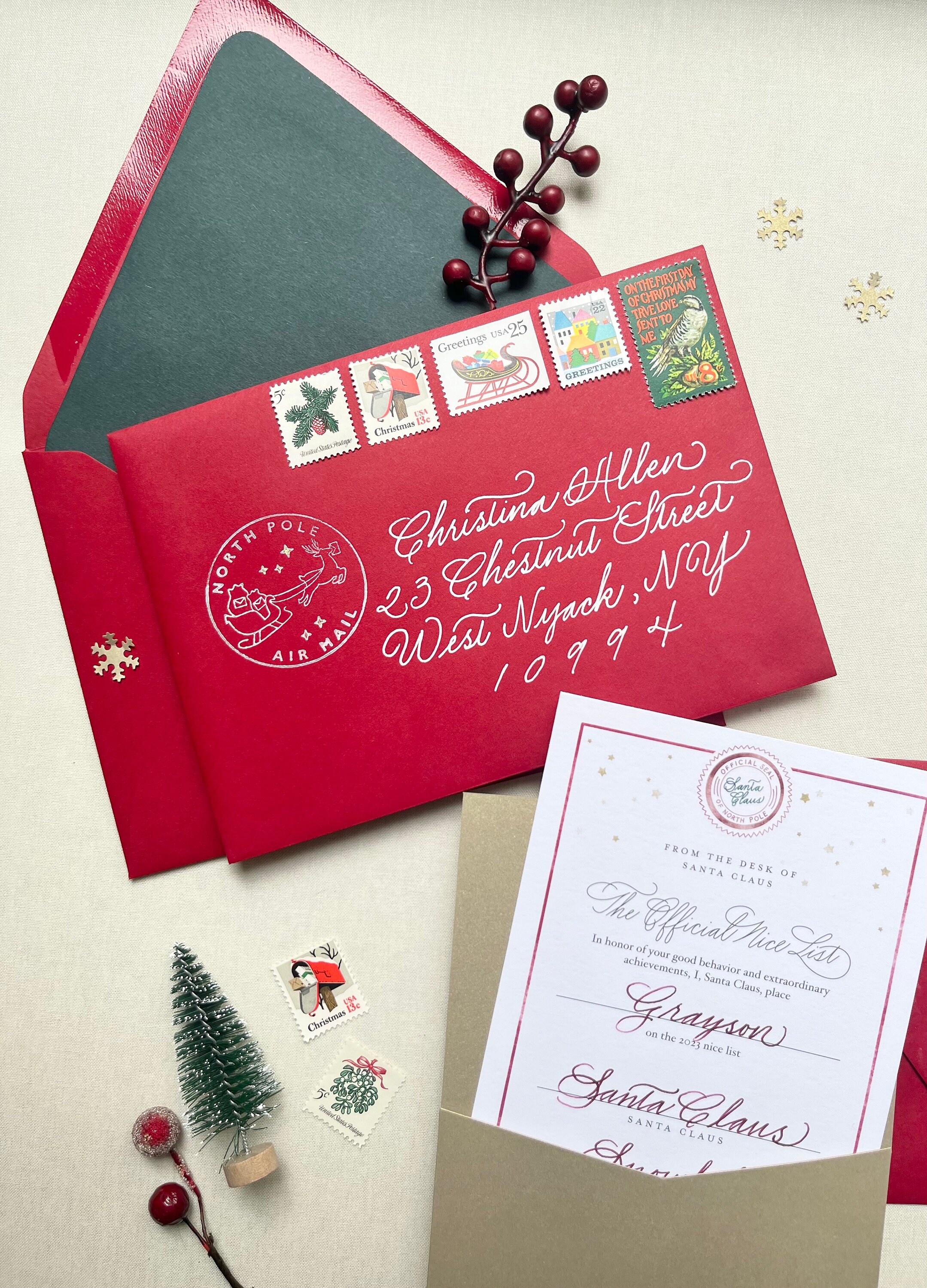 Santa Mail Santa Certificate Personalized Nice List - Etsy