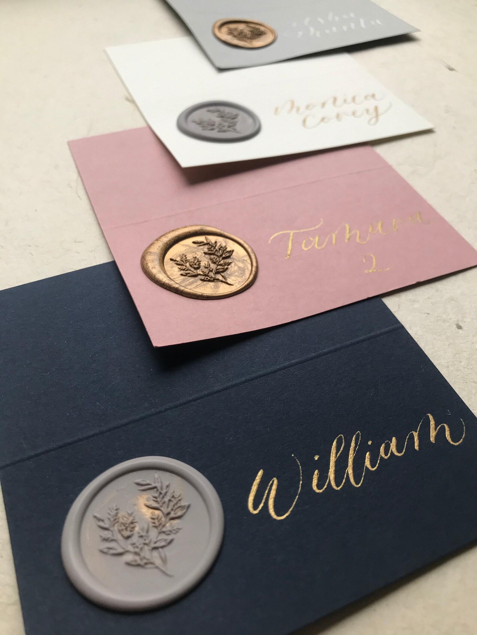 Wax Seal Place Cards Calligraphy Place Cards Tented Place - Etsy
