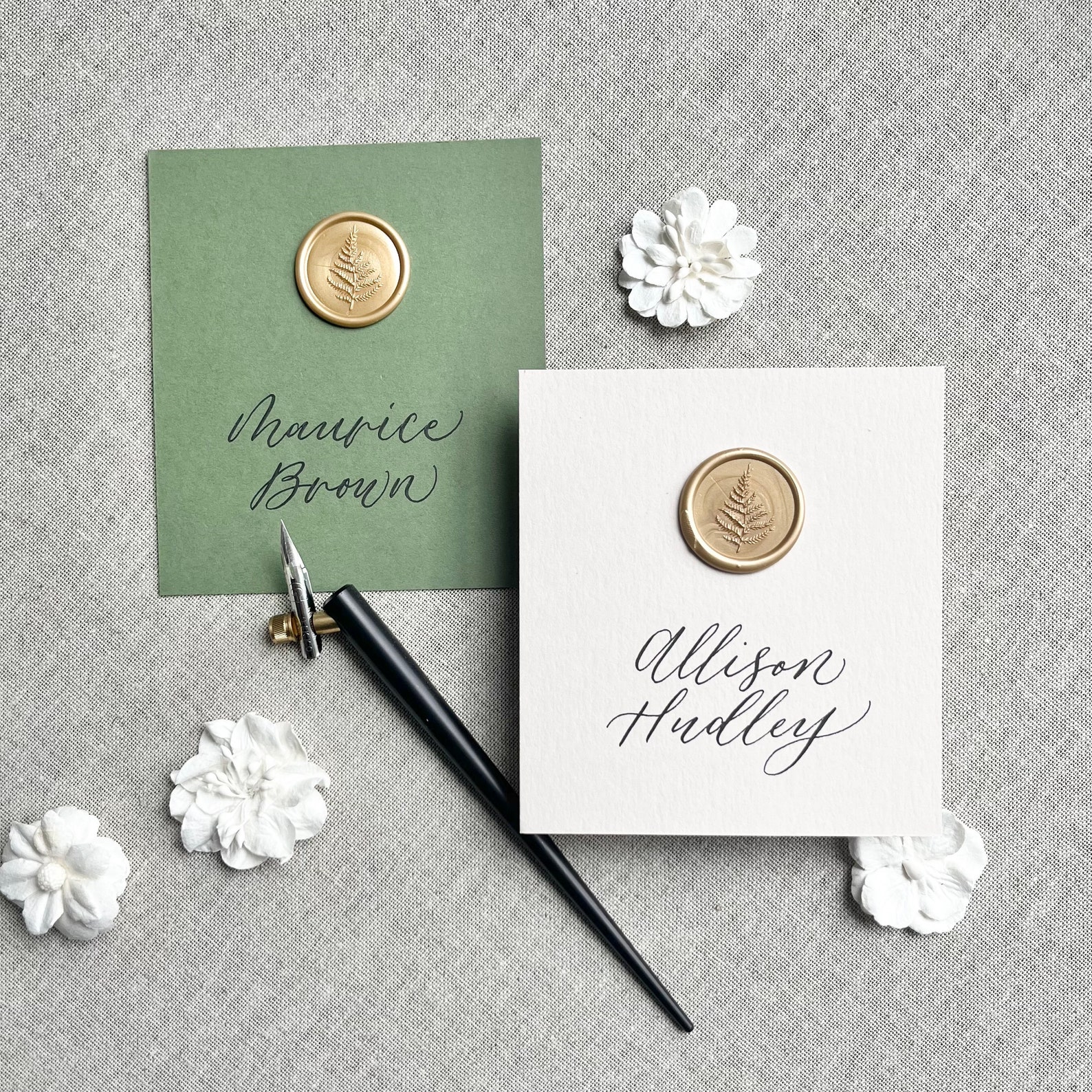 Wax Seal Place Cards | Calligraphy Place Cards | Place Cards | Hand ...