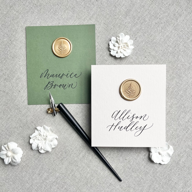 Wax Seal Place Cards | Calligraphy Place Cards | Place Cards | Hand ...